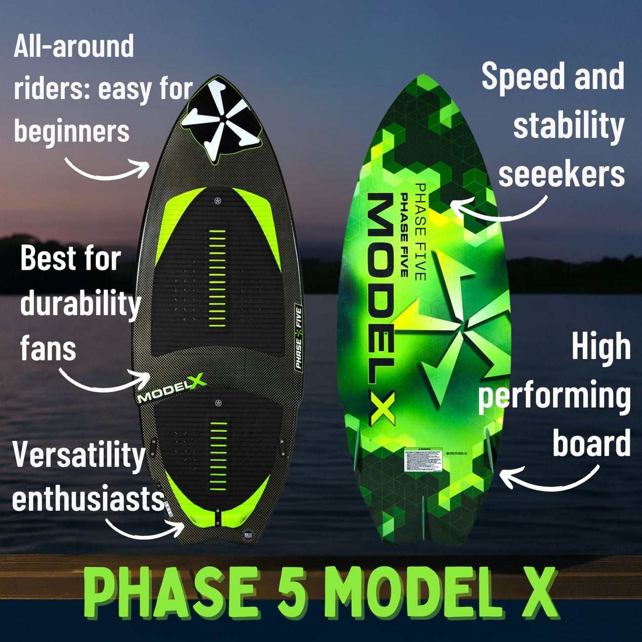 Phase 5 Model X Wakesurf Board – Best-Selling Hybrid | BoardCo
