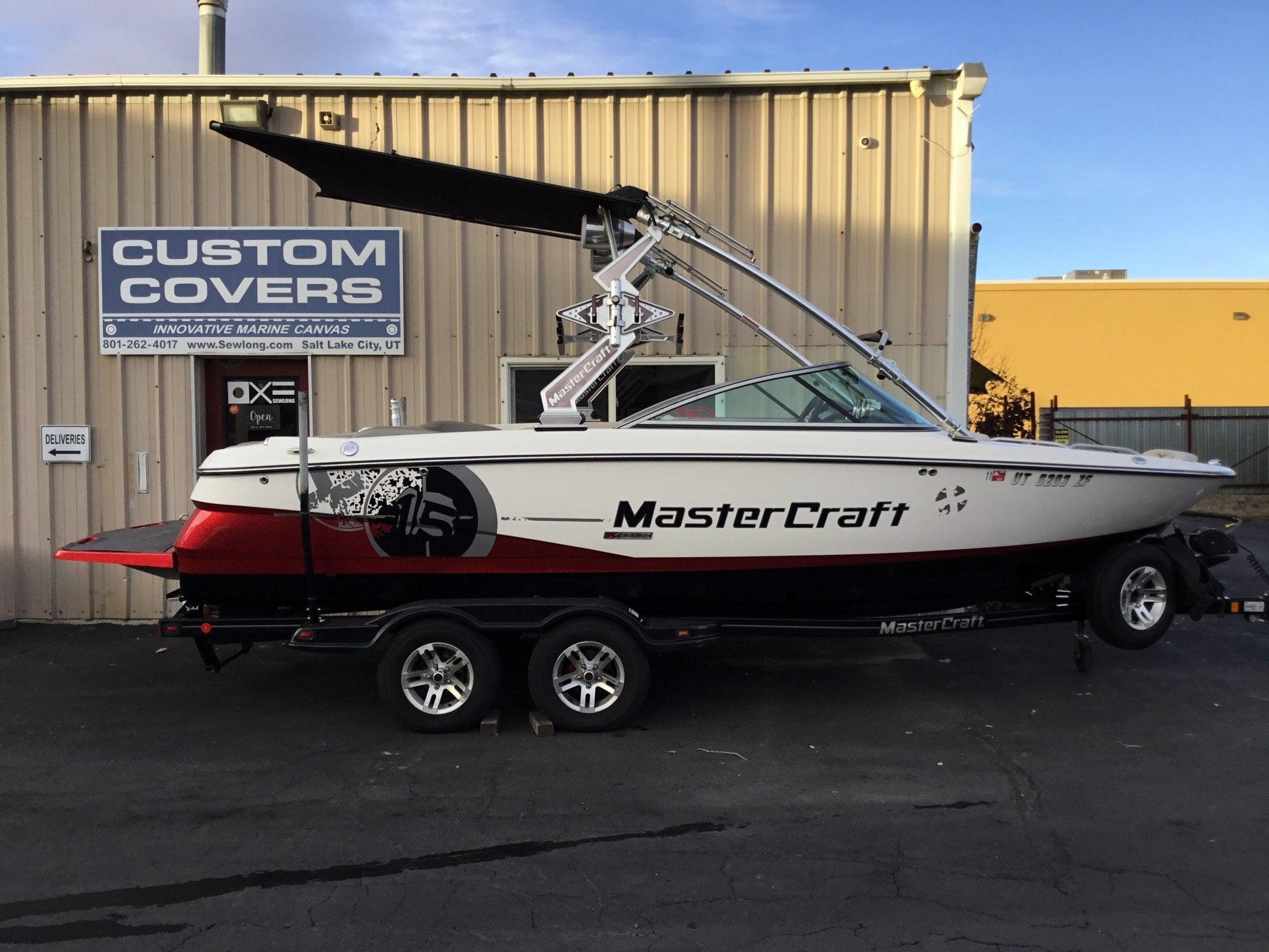 Zero Flex Tower 5.1 8' tower mounted shade sail, ~97" wide